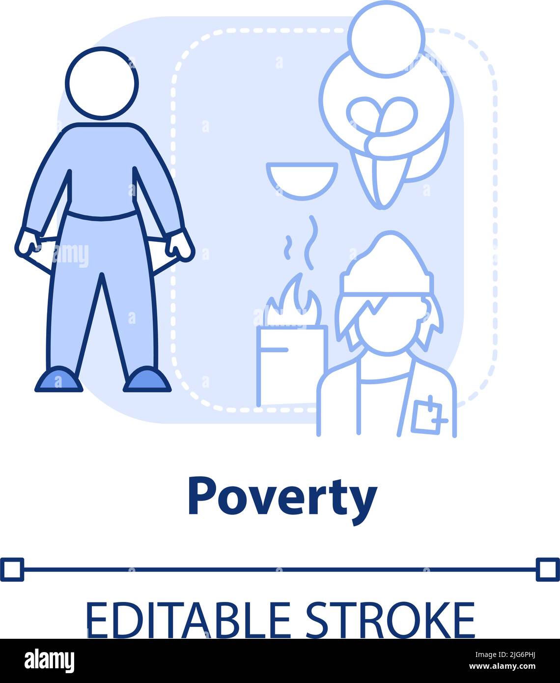 Poverty light blue concept icon Stock Vector Image & Art - Alamy