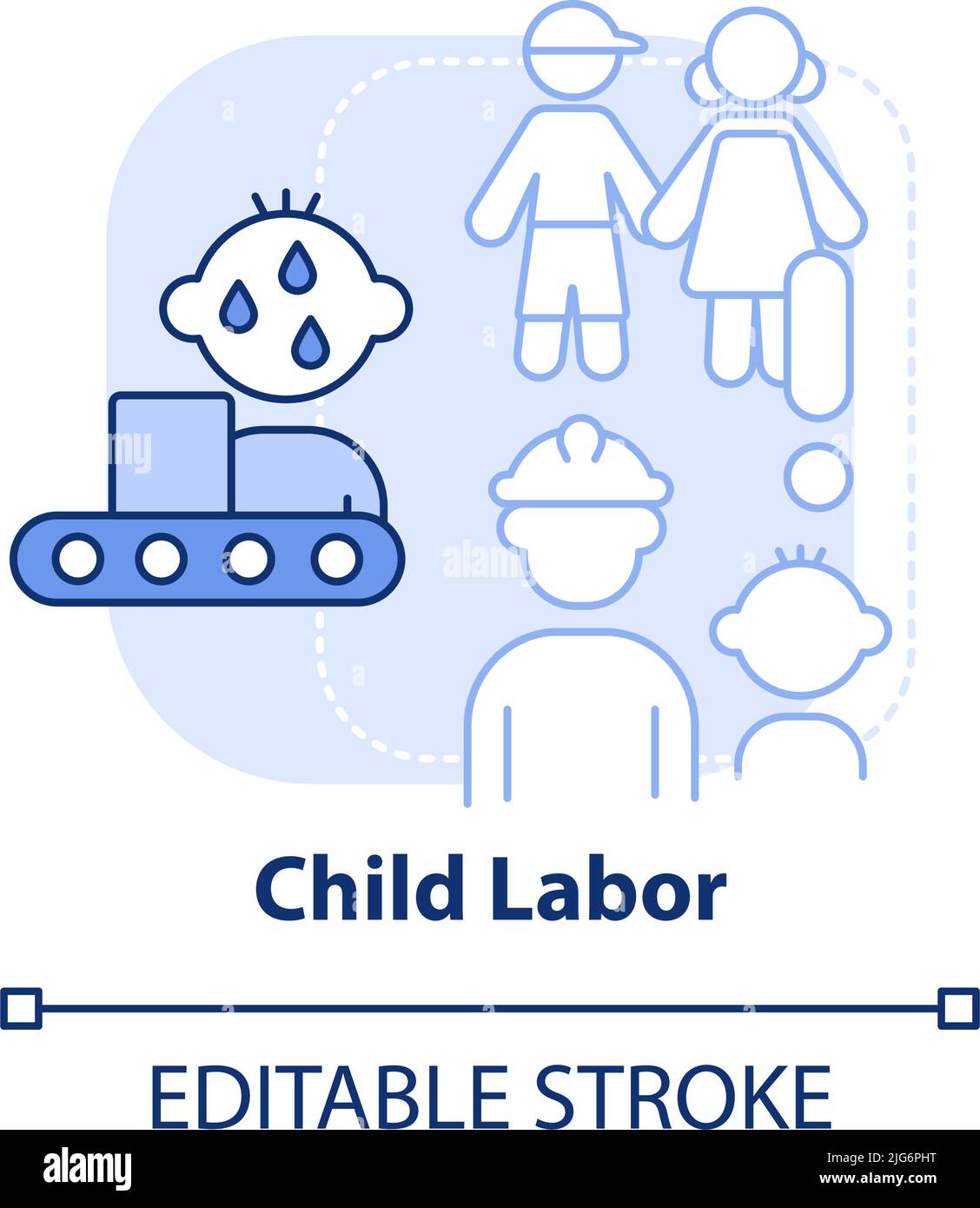 Child labour light blue concept icon Stock Vector Image & Art - Alamy