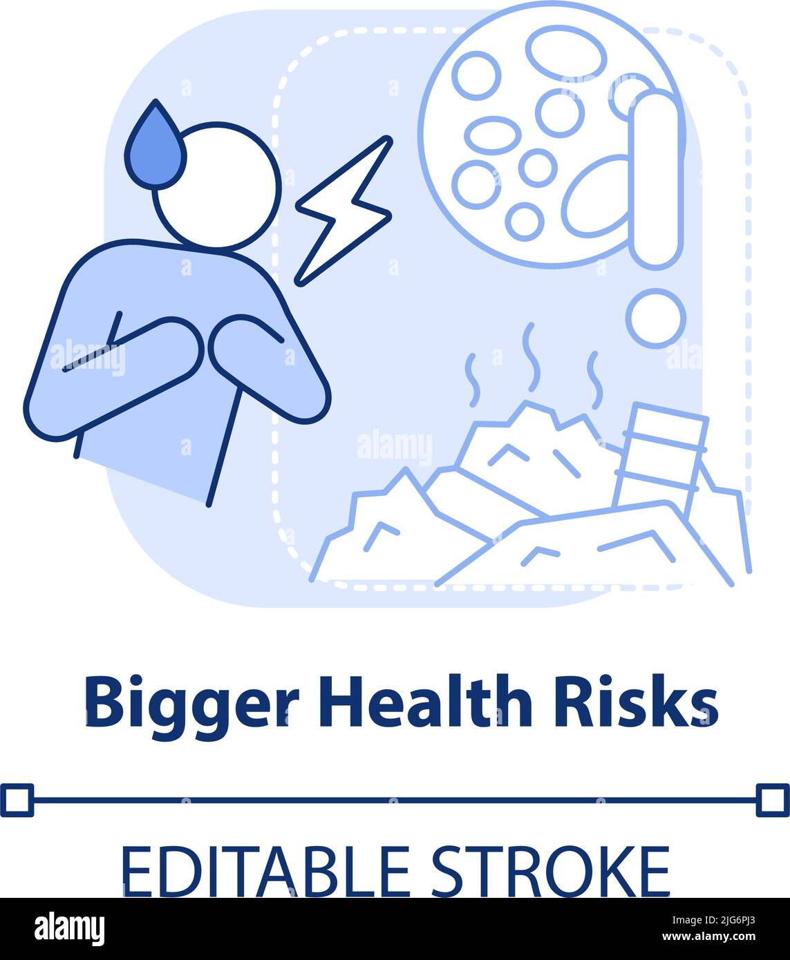Bigger health risks light blue concept icon Stock Vector Image & Art ...
