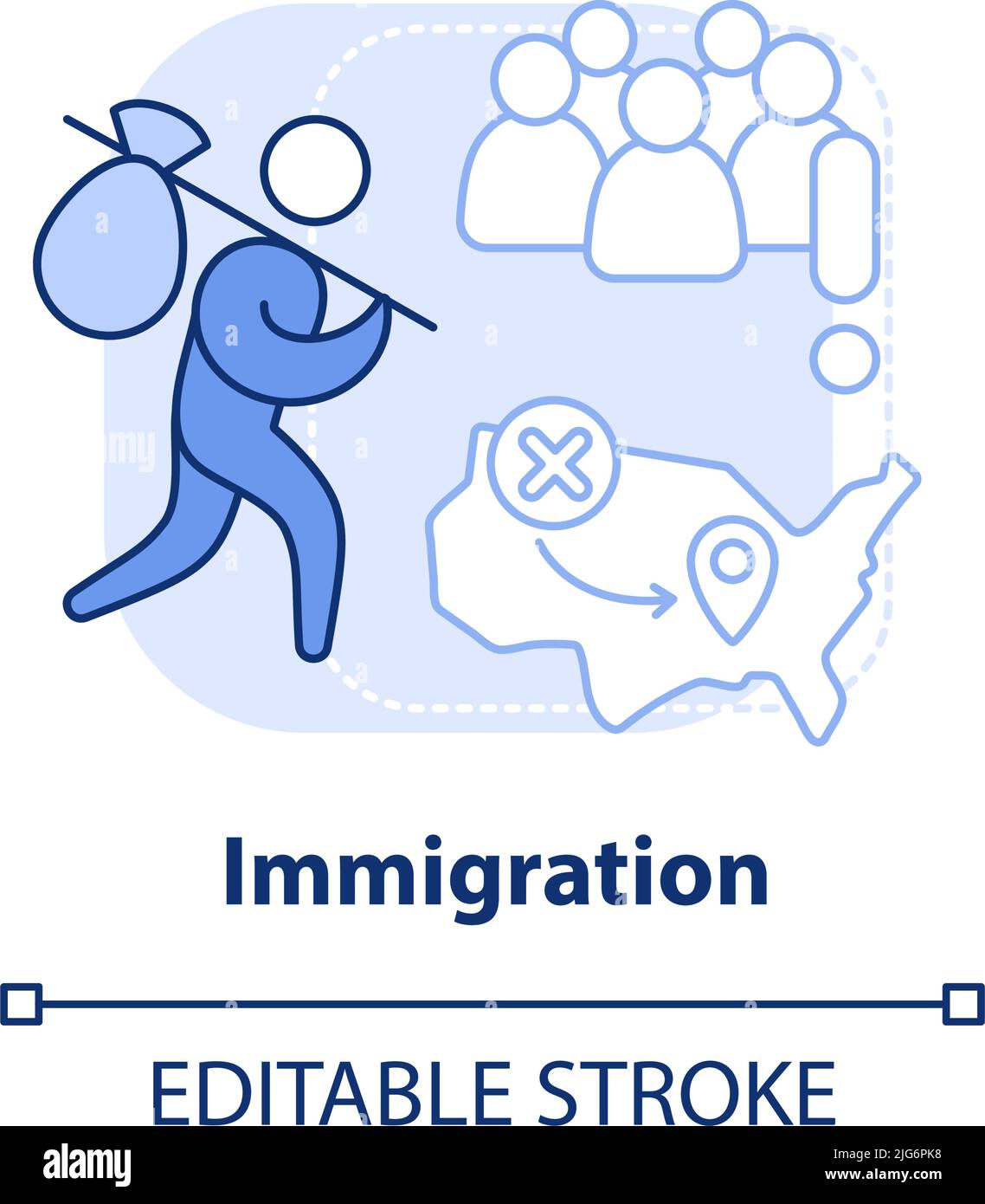 Immigration light blue concept icon Stock Vector Image & Art - Alamy
