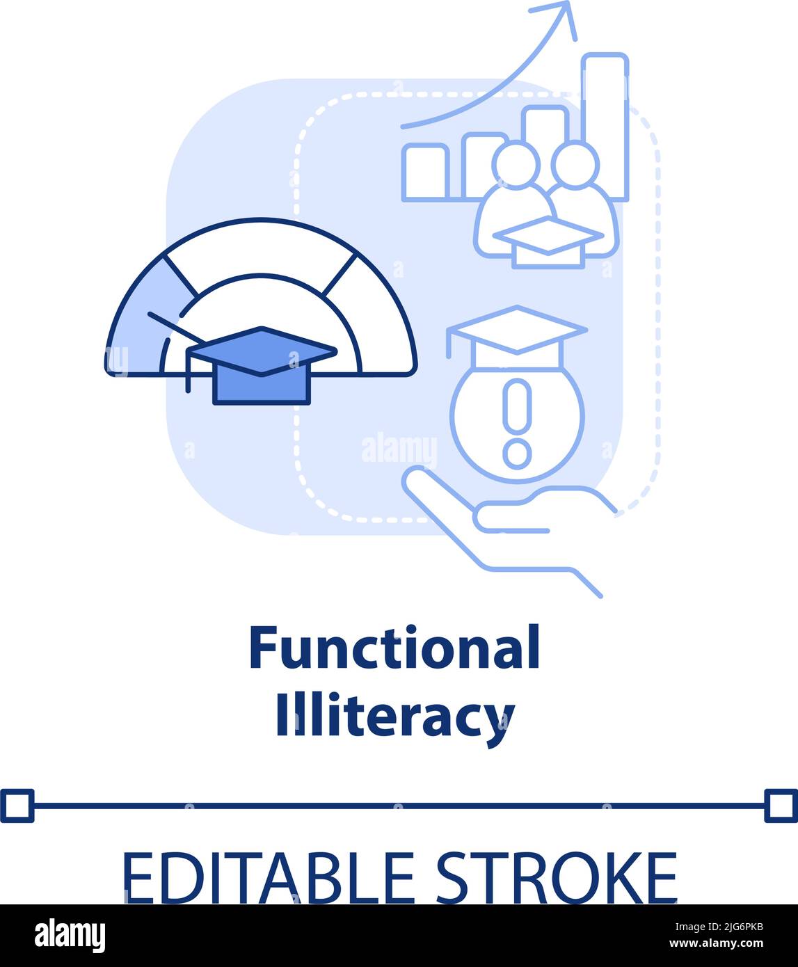 Functional Illiteracy Light Blue Concept Icon Stock Vector Image And Art