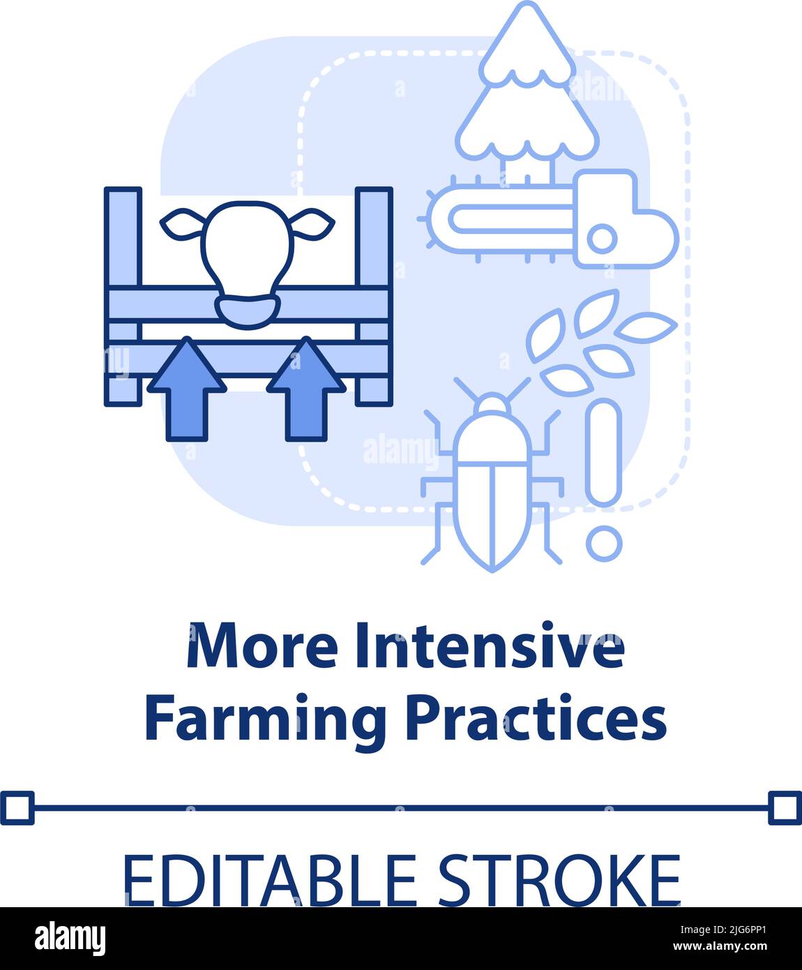 More intensive farming practices light blue concept icon Stock Vector ...