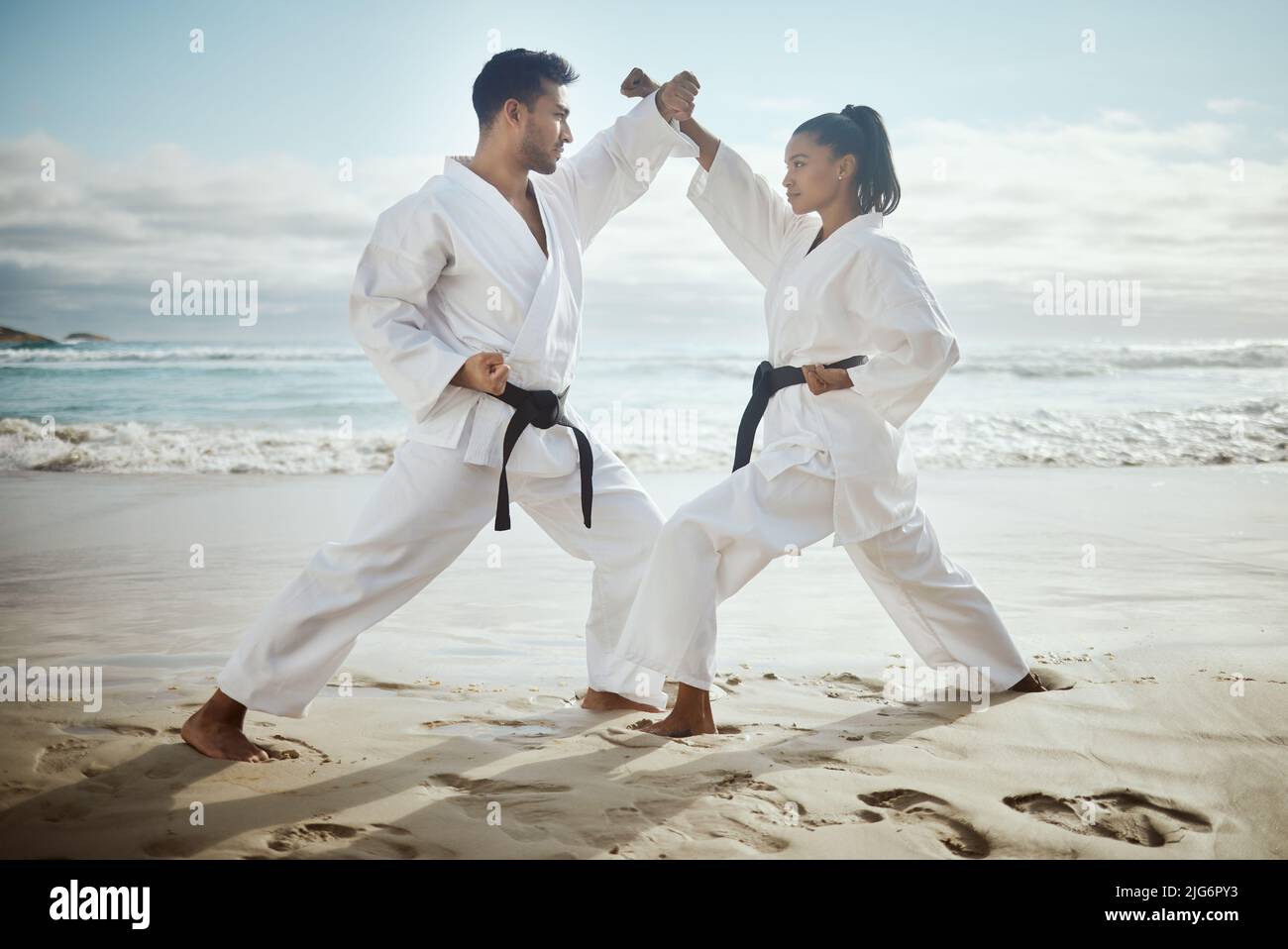 Its important to know self defense. Full length shot of two young ...