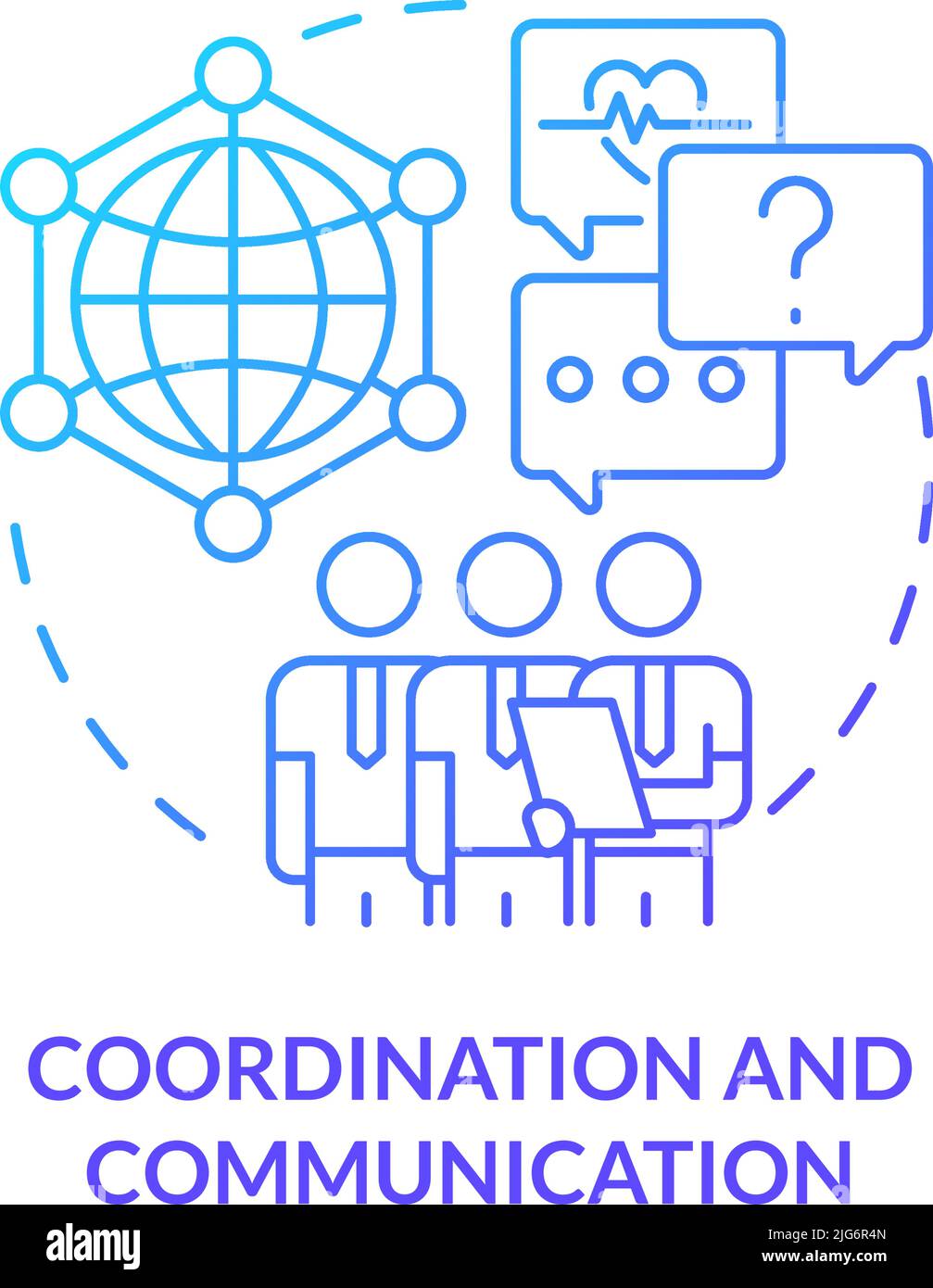 Coordination and communication blue gradient concept icon Stock Vector ... Coordination and communication blue gradient concept icon Stock Vector ...