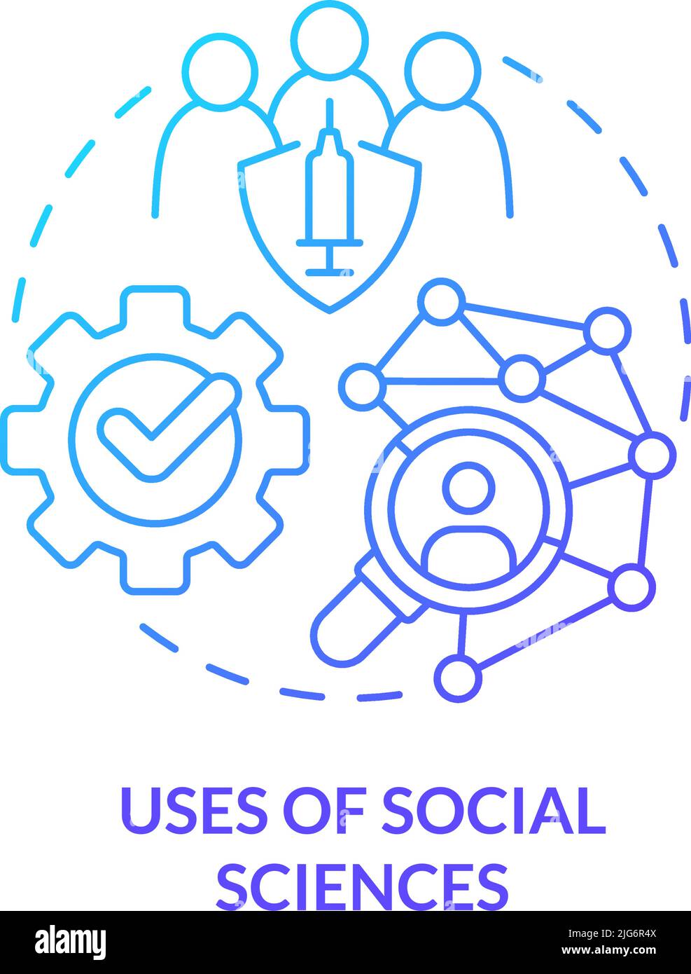 Uses of social sciences blue gradient concept icon Stock Vector Image ...