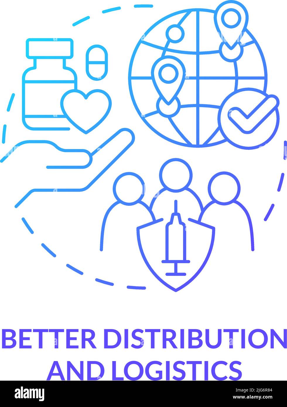 Better distribution and logistics blue gradient concept icon Stock ...