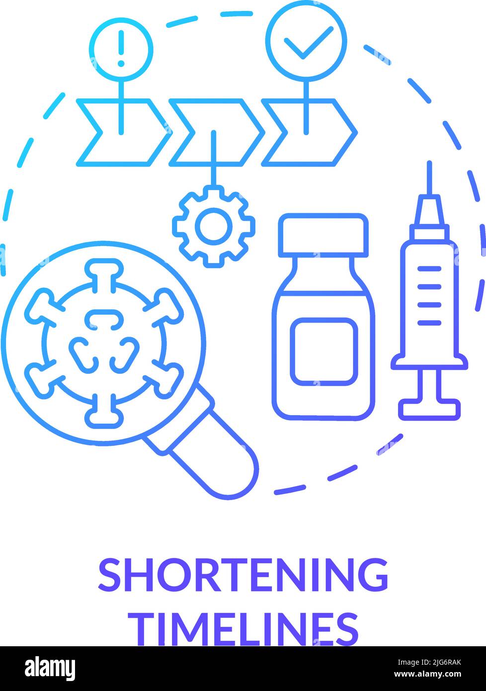 Shortening timelines blue gradient concept icon Stock Vector Image ...