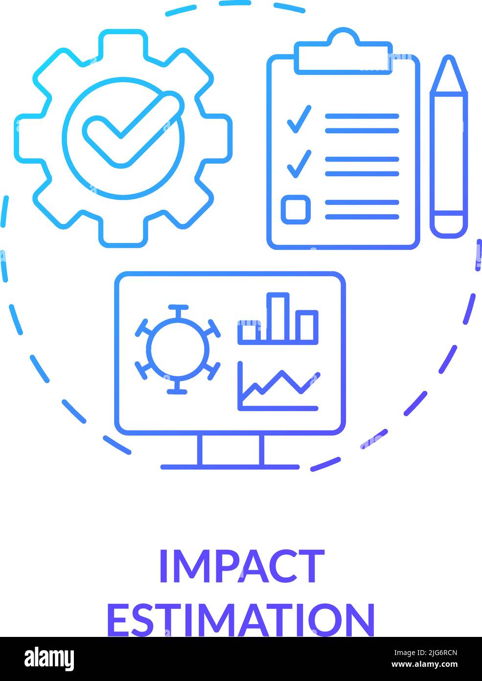 Impact estimation blue gradient concept icon Stock Vector Image & Art ...