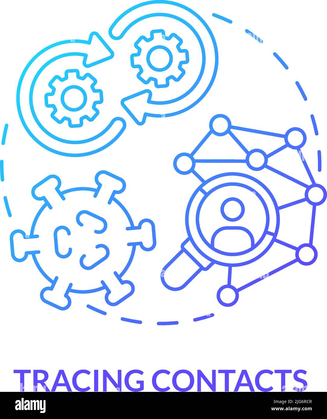 Tracing contacts blue gradient concept icon Stock Vector Image & Art ...
