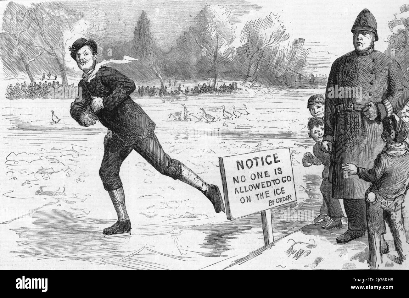 '"Danger !"--A scene in St. James's Park', 1886. From "The Graphic. An ...