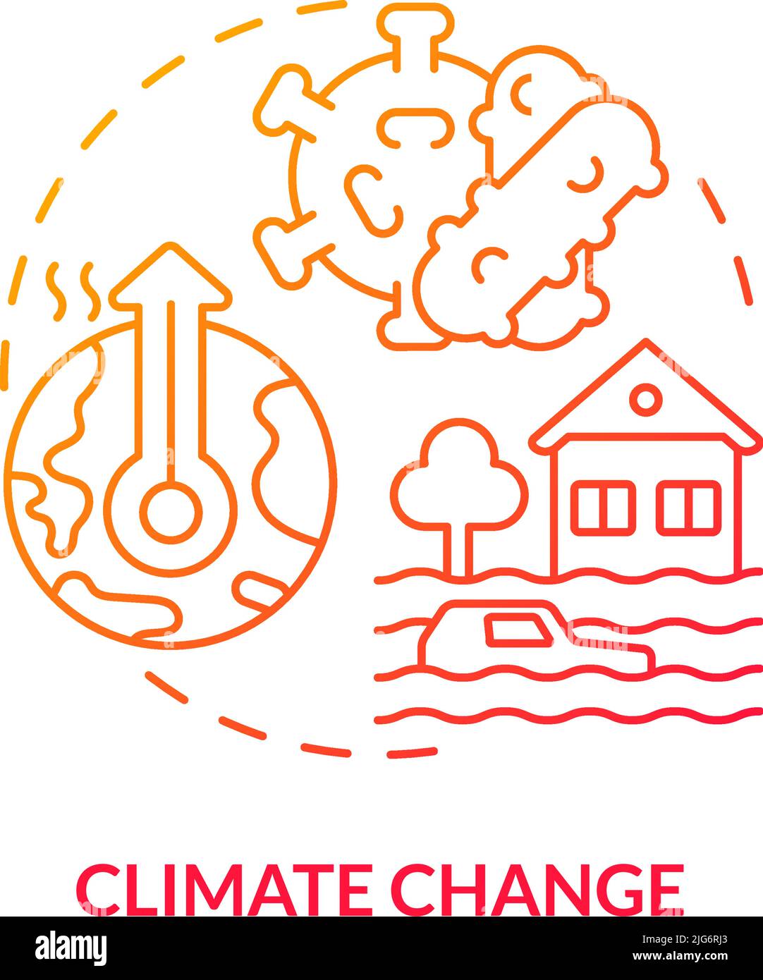 Climate change red gradient concept icon Stock Vector Image & Art - Alamy