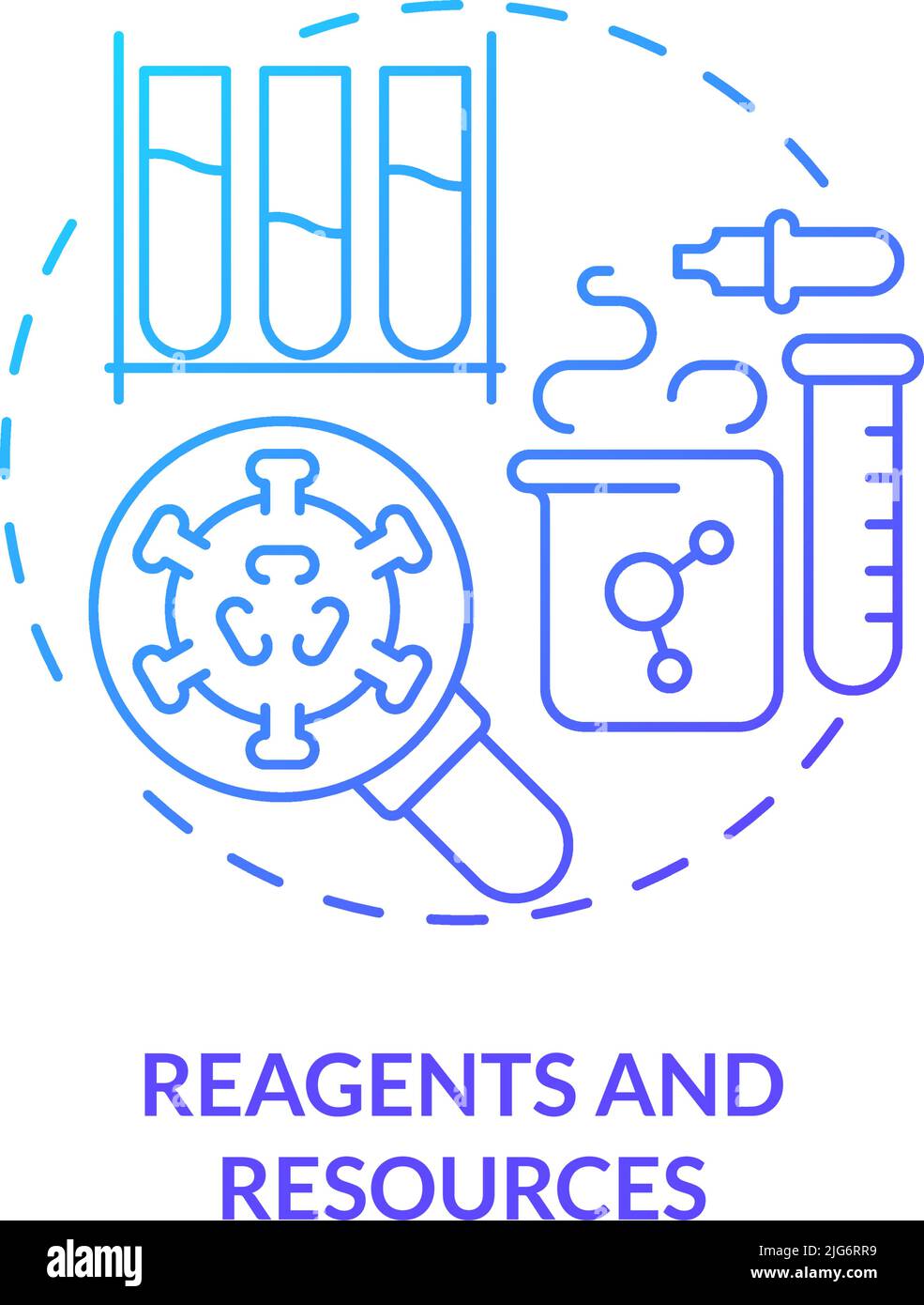 Reagents and resources blue gradient concept icon Stock Vector Image ...