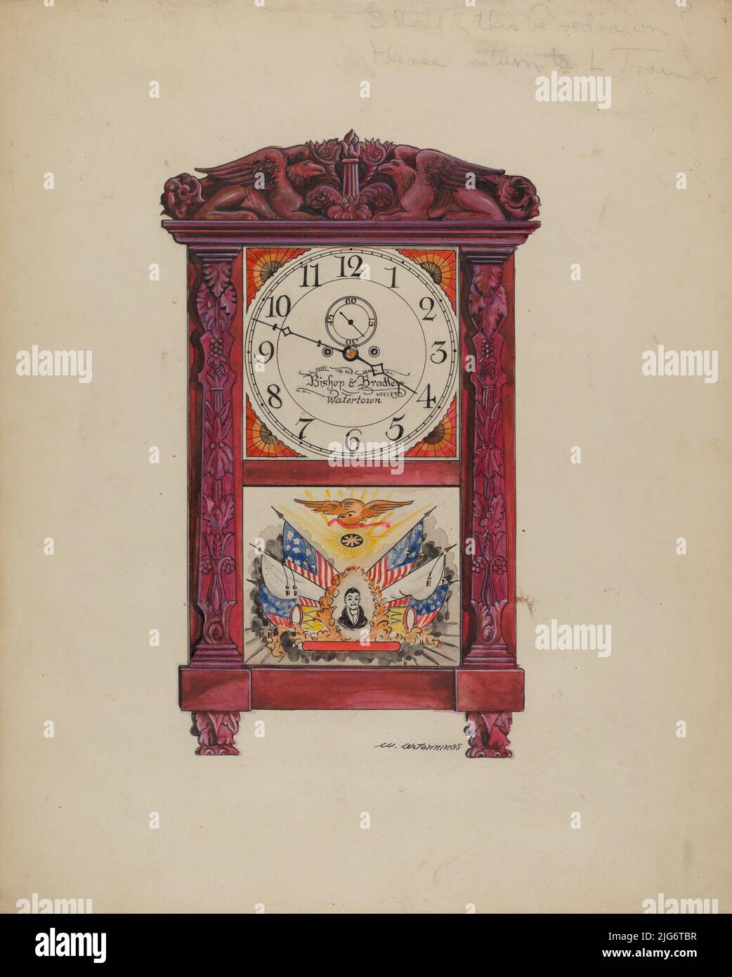 Clock, Eight Day, c. 1936 Stock Photo - Alamy