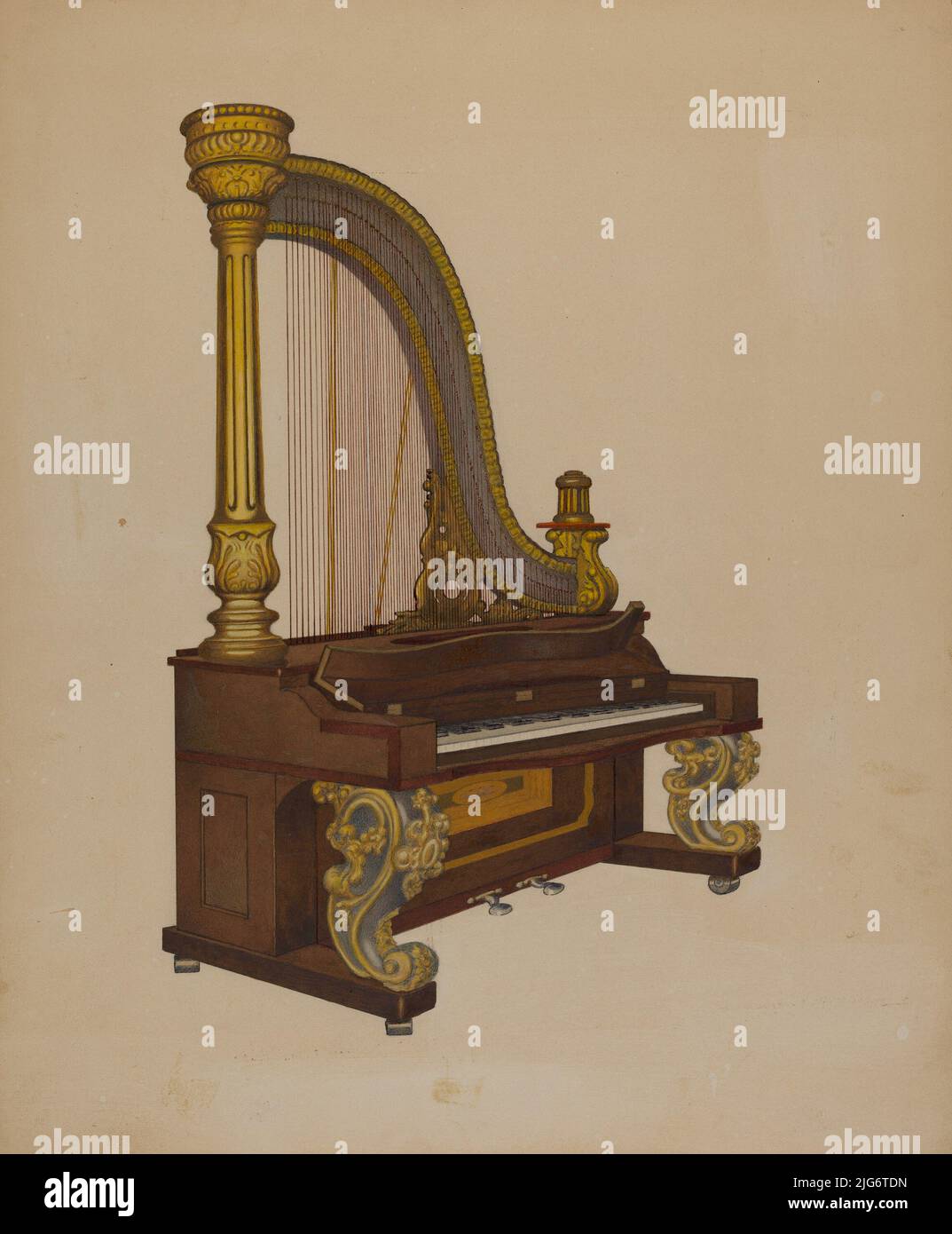 Upright Harp/Piano, c. 1937 Stock Photo - Alamy