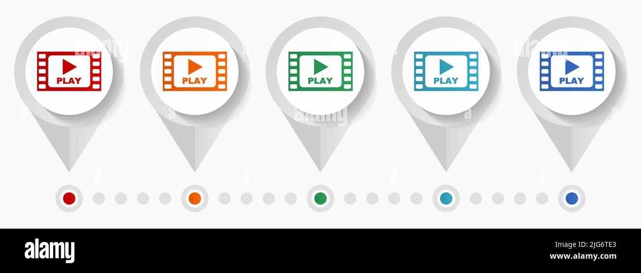Video, cinema concept vector icons, editable infographic template, set ...