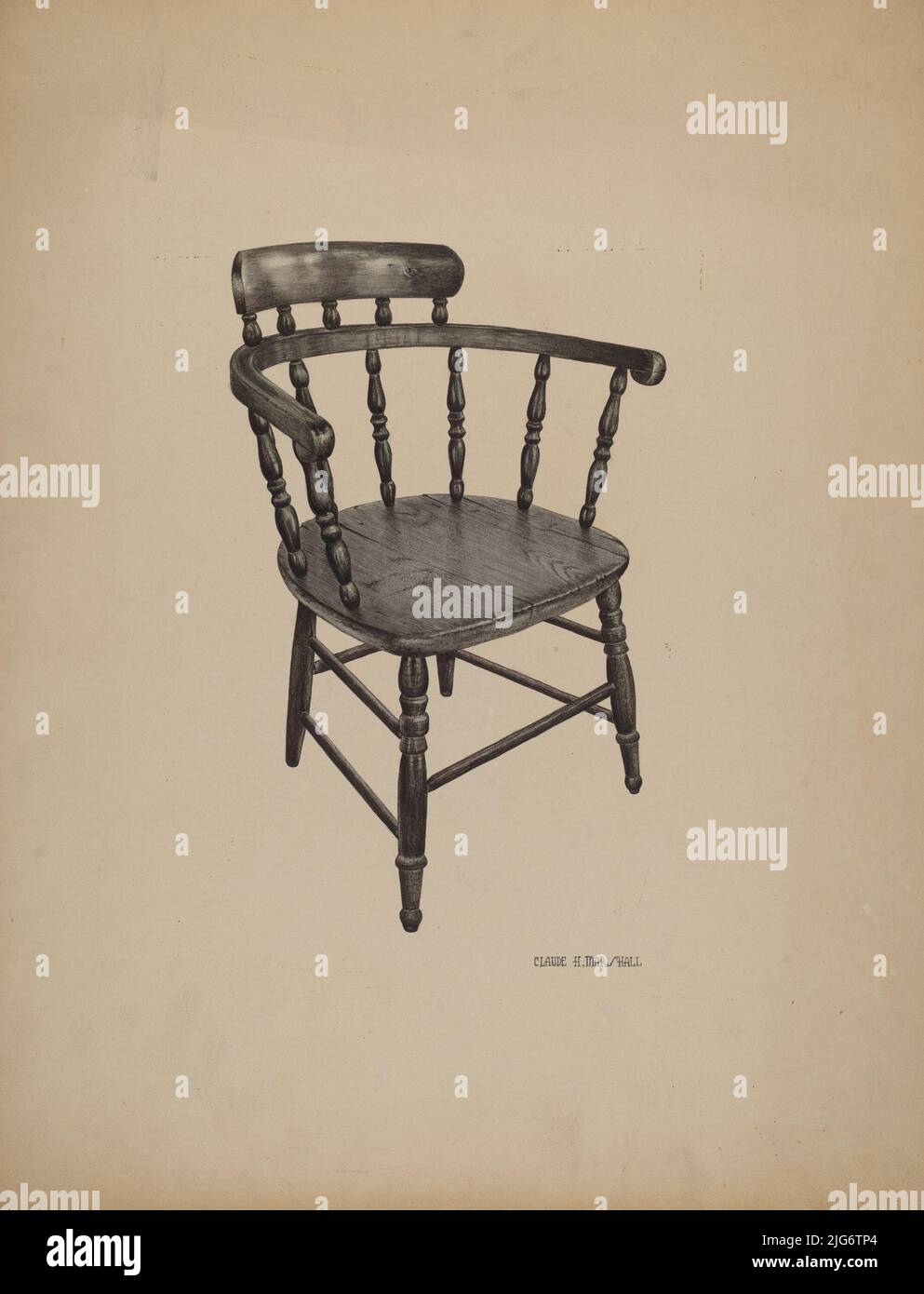 Comb Back Chair, c. 1940 Stock Photo - Alamy