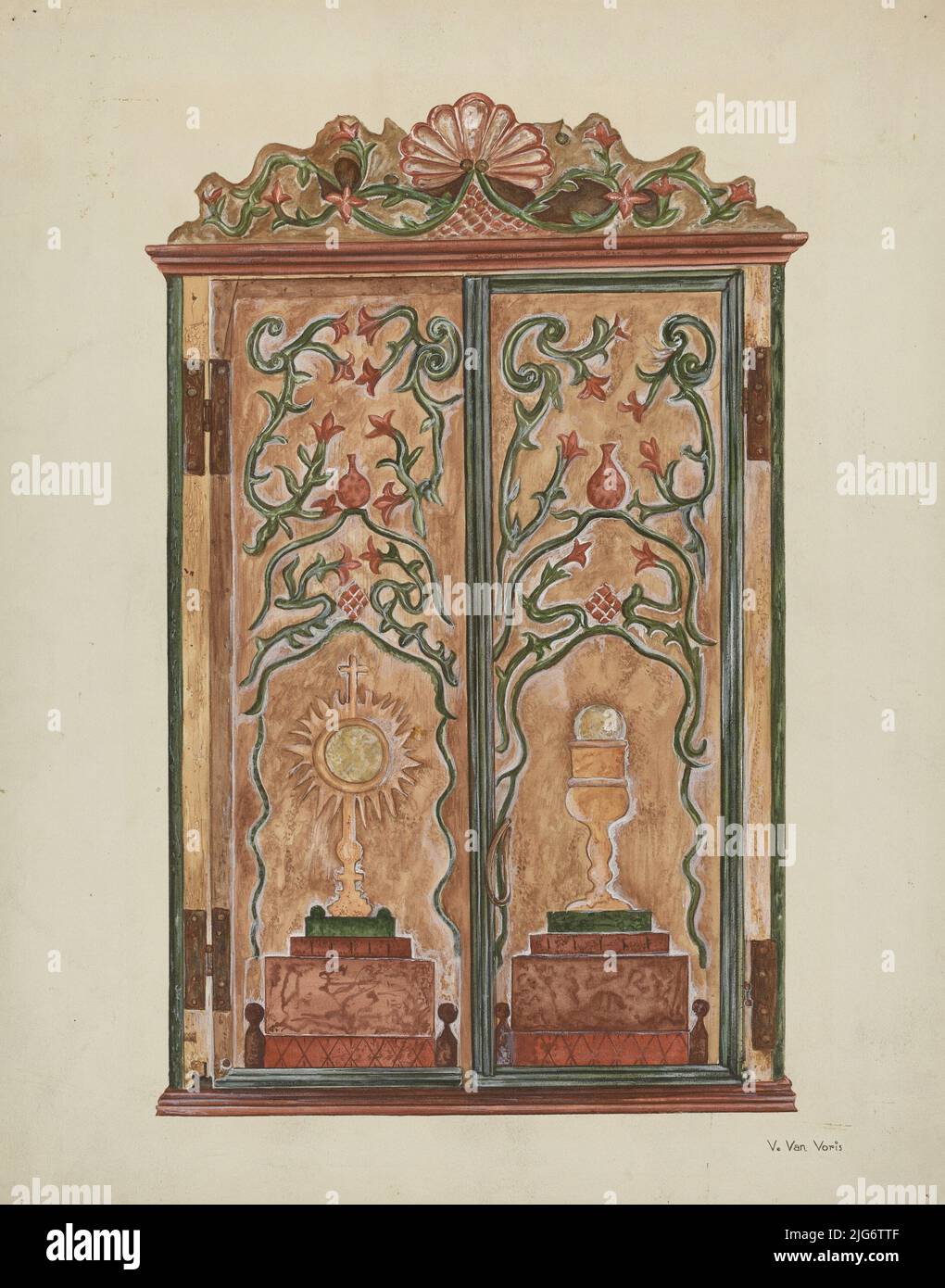 Hand-carved Cabinet, c. 1937 Stock Photo - Alamy