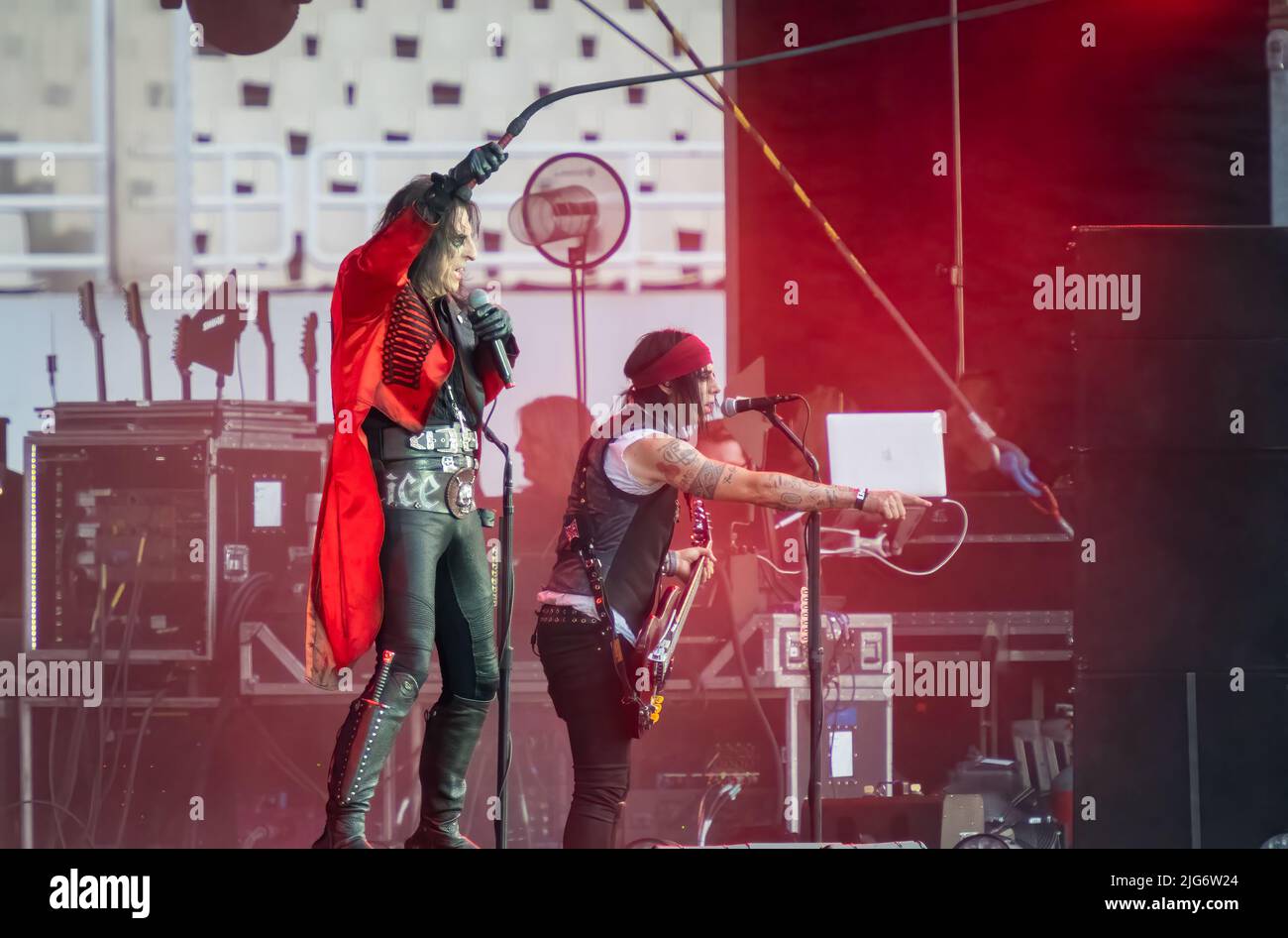 Athens, Greece 6 July 2022. Alice Cooper showman in Greece performing ...