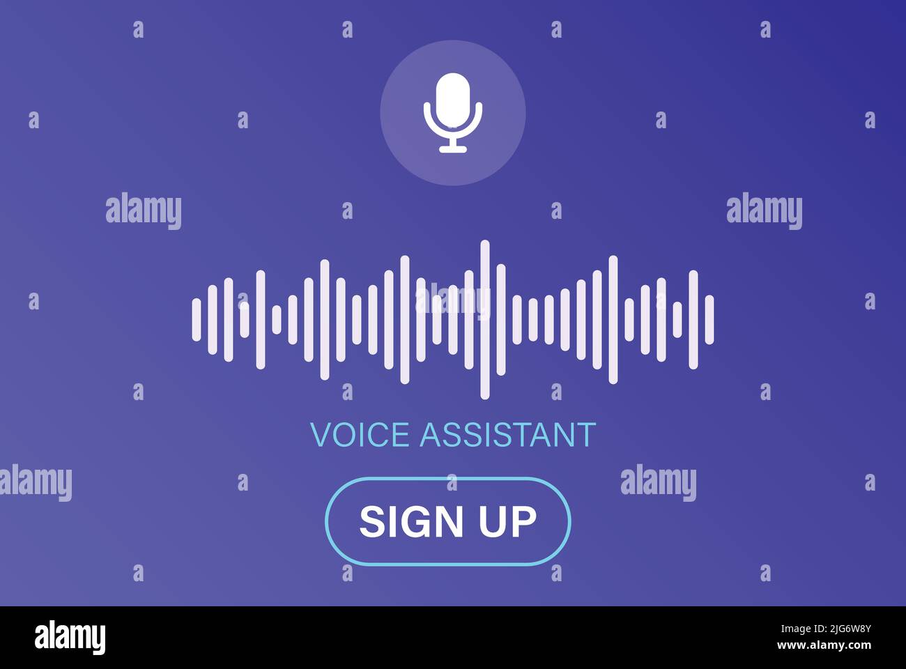 Personal voice assistant icon in flat style. Audio soundwave vector ...