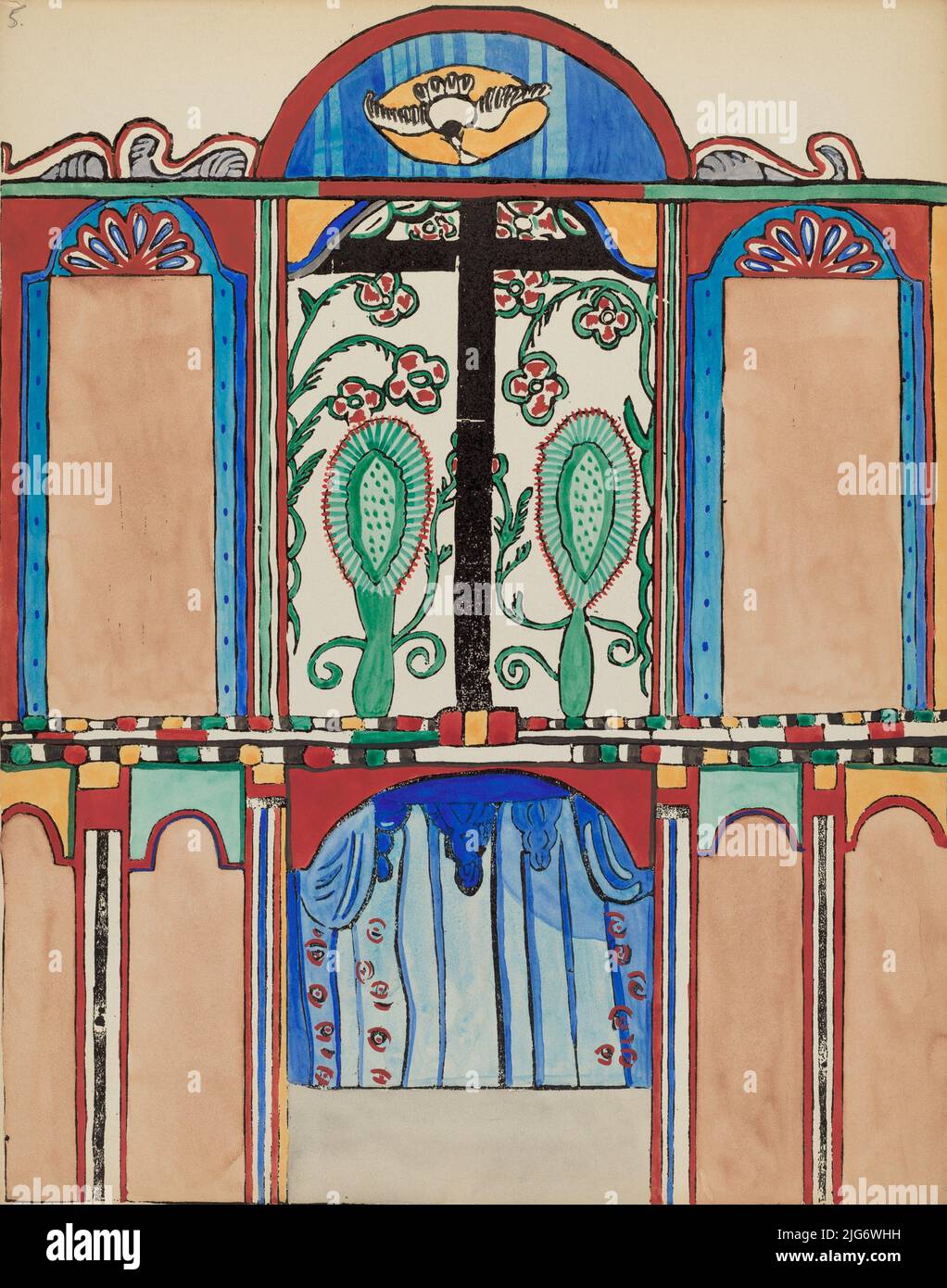 Plate 6: Chapel Altarpiece, Santa Cruz: From Portfolio "Spanish ...