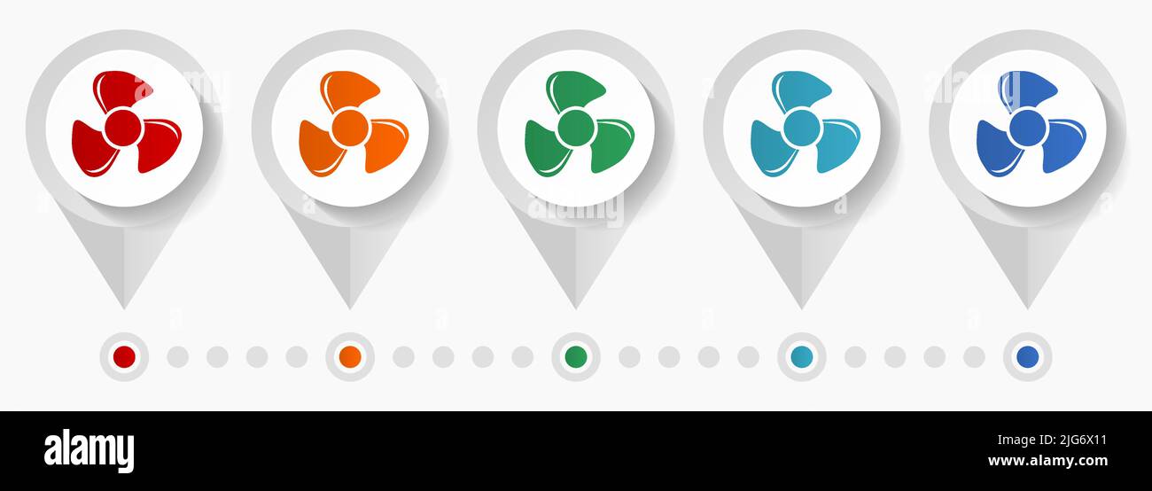 Fan concept vector icons, editable infographic template, set of ...