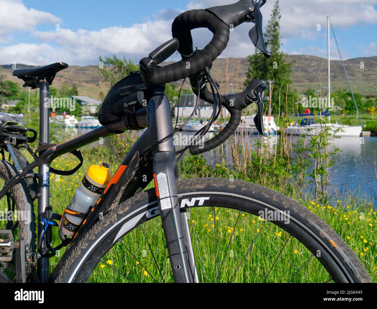 Cycling Great Glen Way at Fort Augustus, Highland Scotland Stock Photo ...
