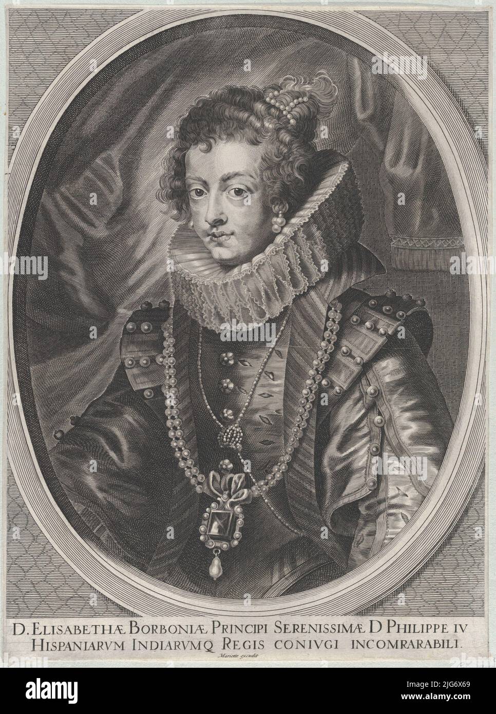 Portrait of Elisabeth of Bourbon, Queen of Spain, ca. 1650-1700 Stock ...
