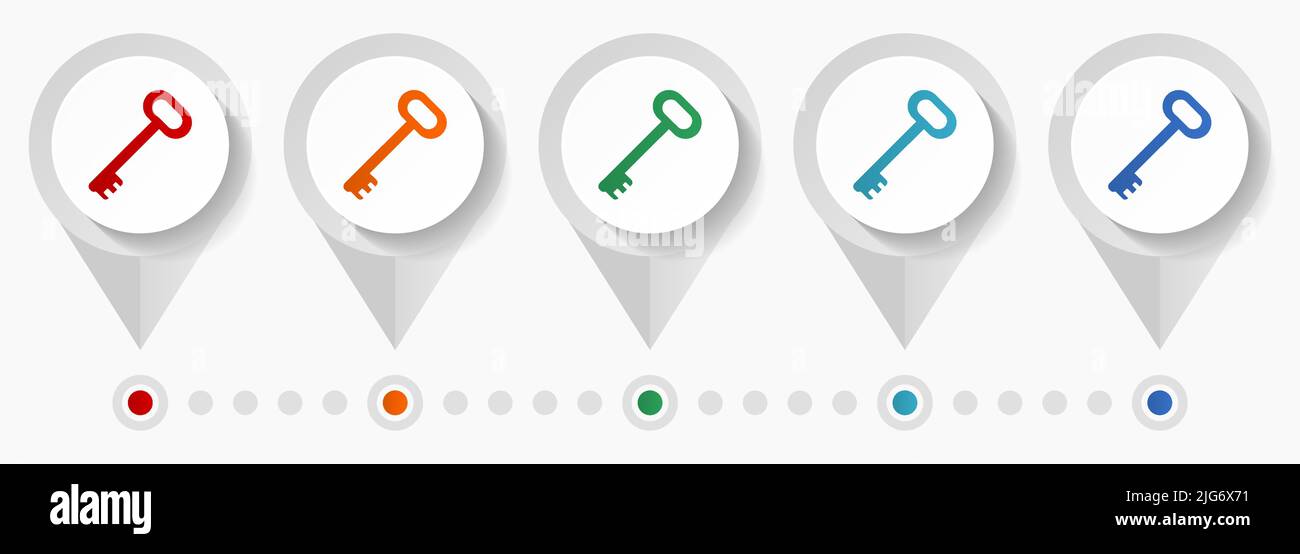 Key concept vector icons, editable infographic template, set of ...