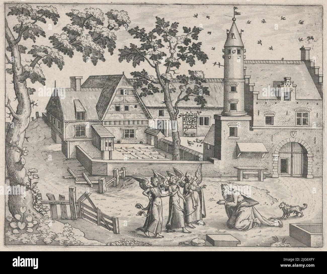 Landscape with Abraham and Three Angels, ca. 1570 Stock Photo - Alamy