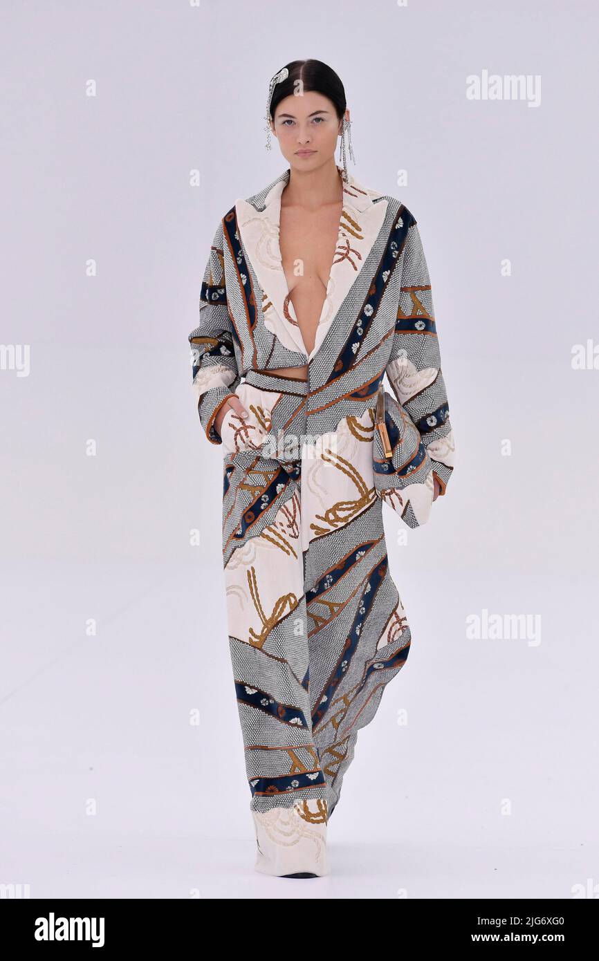 A model walks on the runway at the Fendi fashion show during Fall Winter 2022-2023 Haute Couture ...