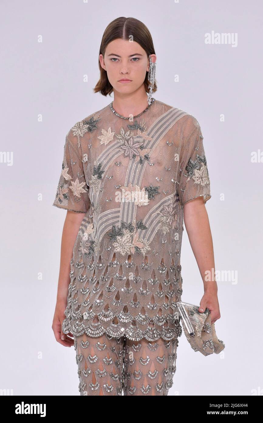 A model walks on the runway at the Fendi fashion show during Fall Winter 2022-2023 Haute Couture ...
