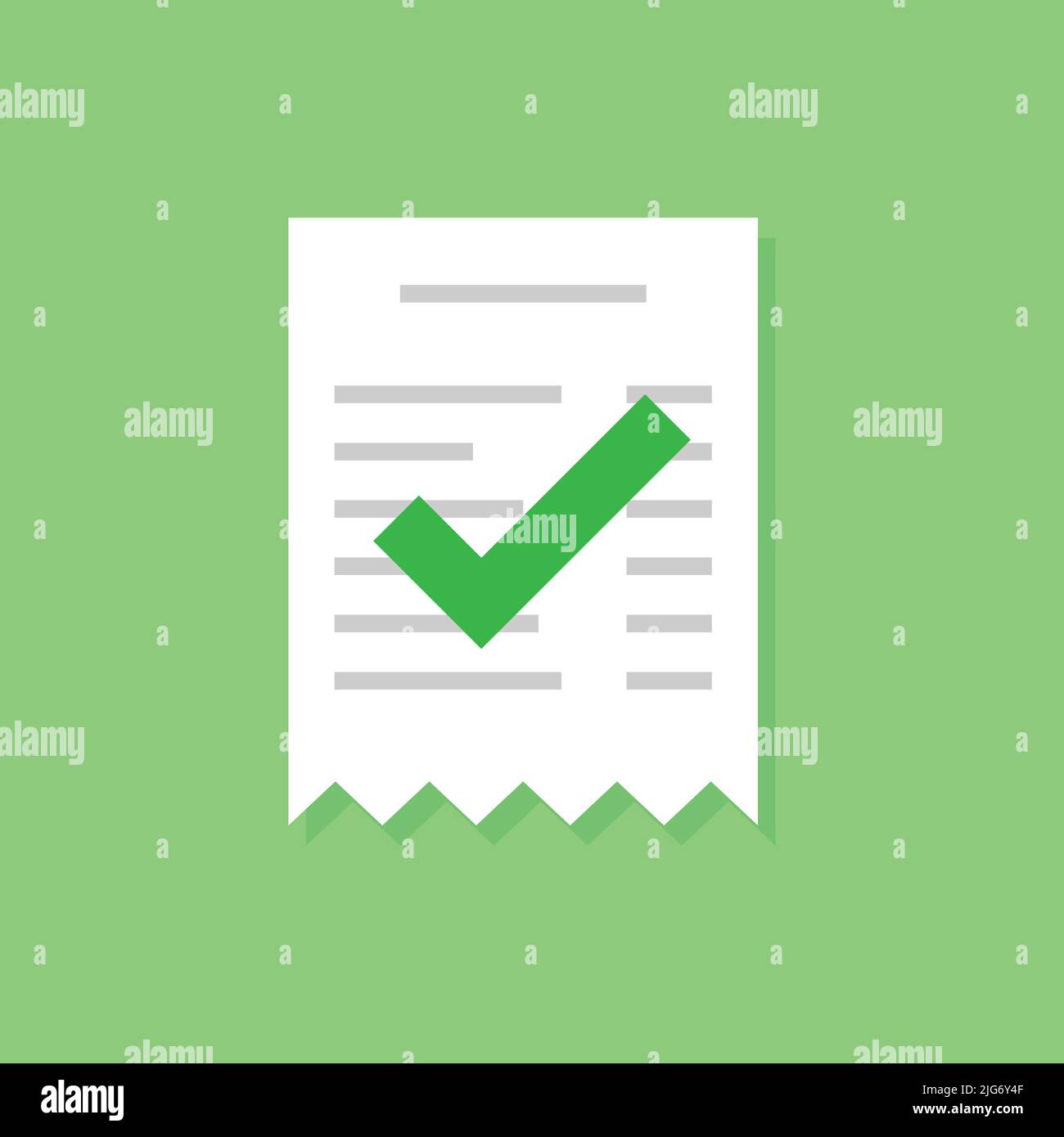 Approved payment icon in flat style. Paper receipt bill invoice vector ...