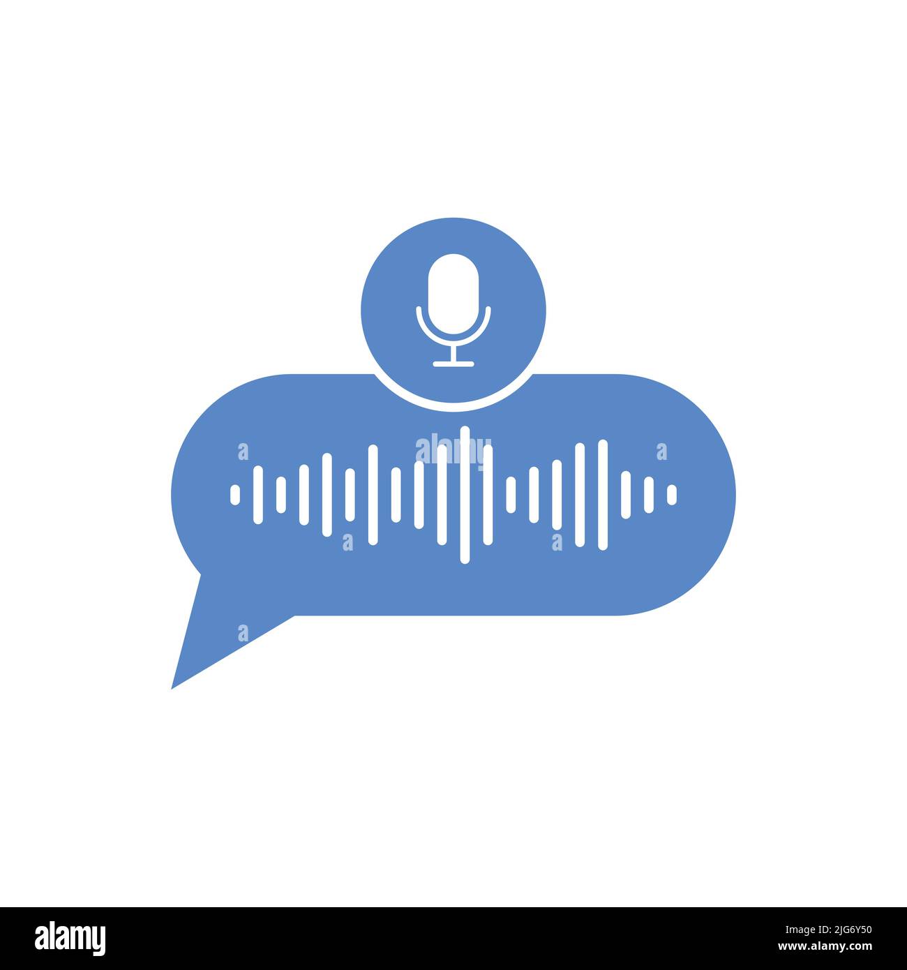 Voice message bubble icon in flat style. Chat soundwave vector ...