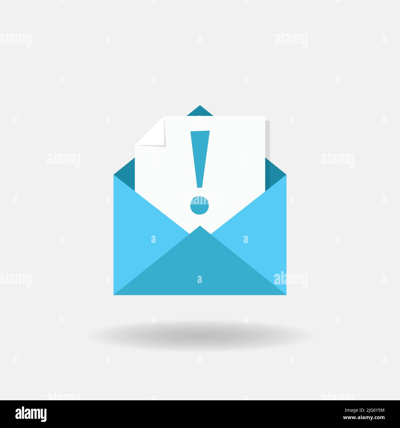 Alert message envelope icon in flat style. Email virus vector ...