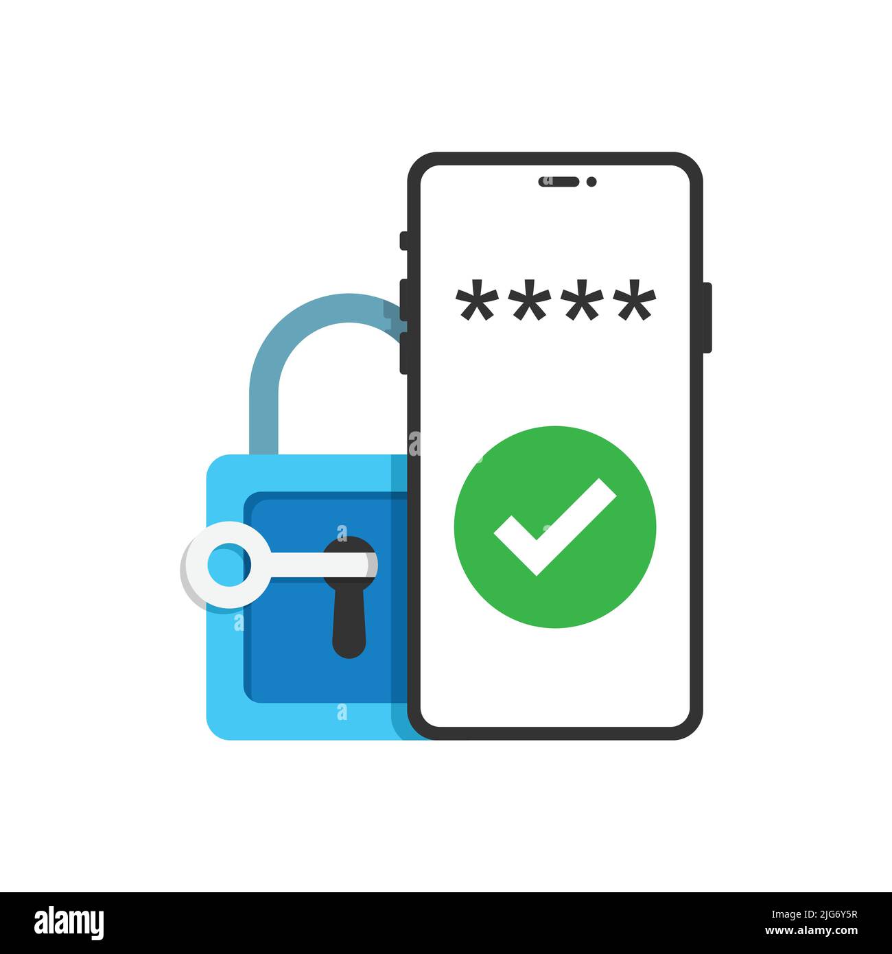 Password Protection Icon In Flat Style Authentication Vector Illustration On Isolated