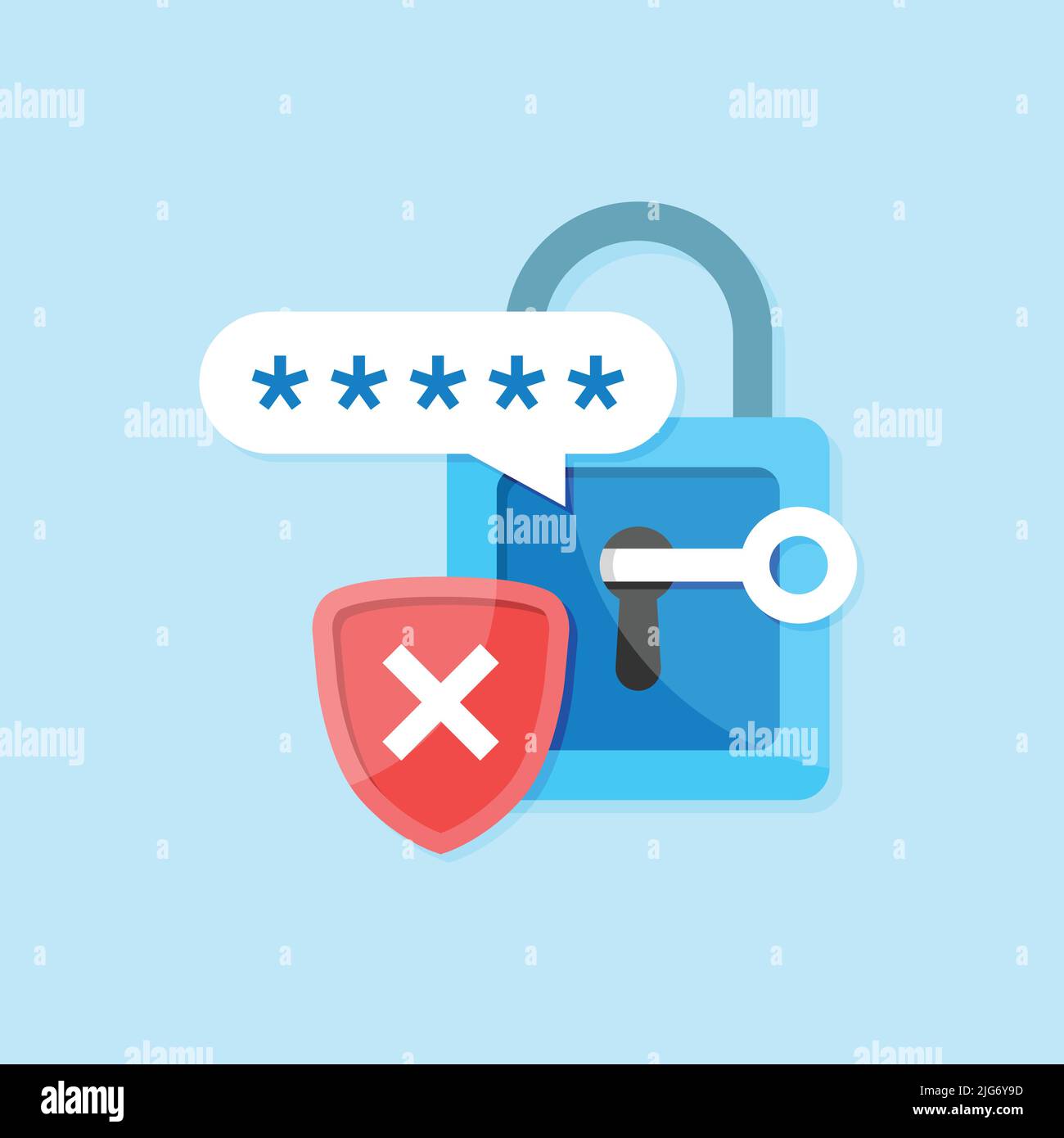 Password Protection Icon In Flat Style Authentication Vector Illustration On Isolated