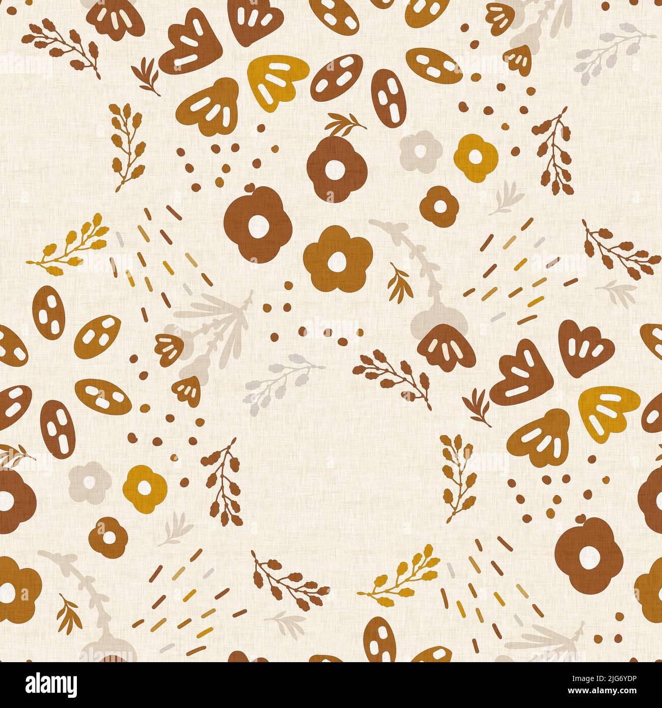 Gender neutral flower seamless raster background. Simple whimsical 2 ...
