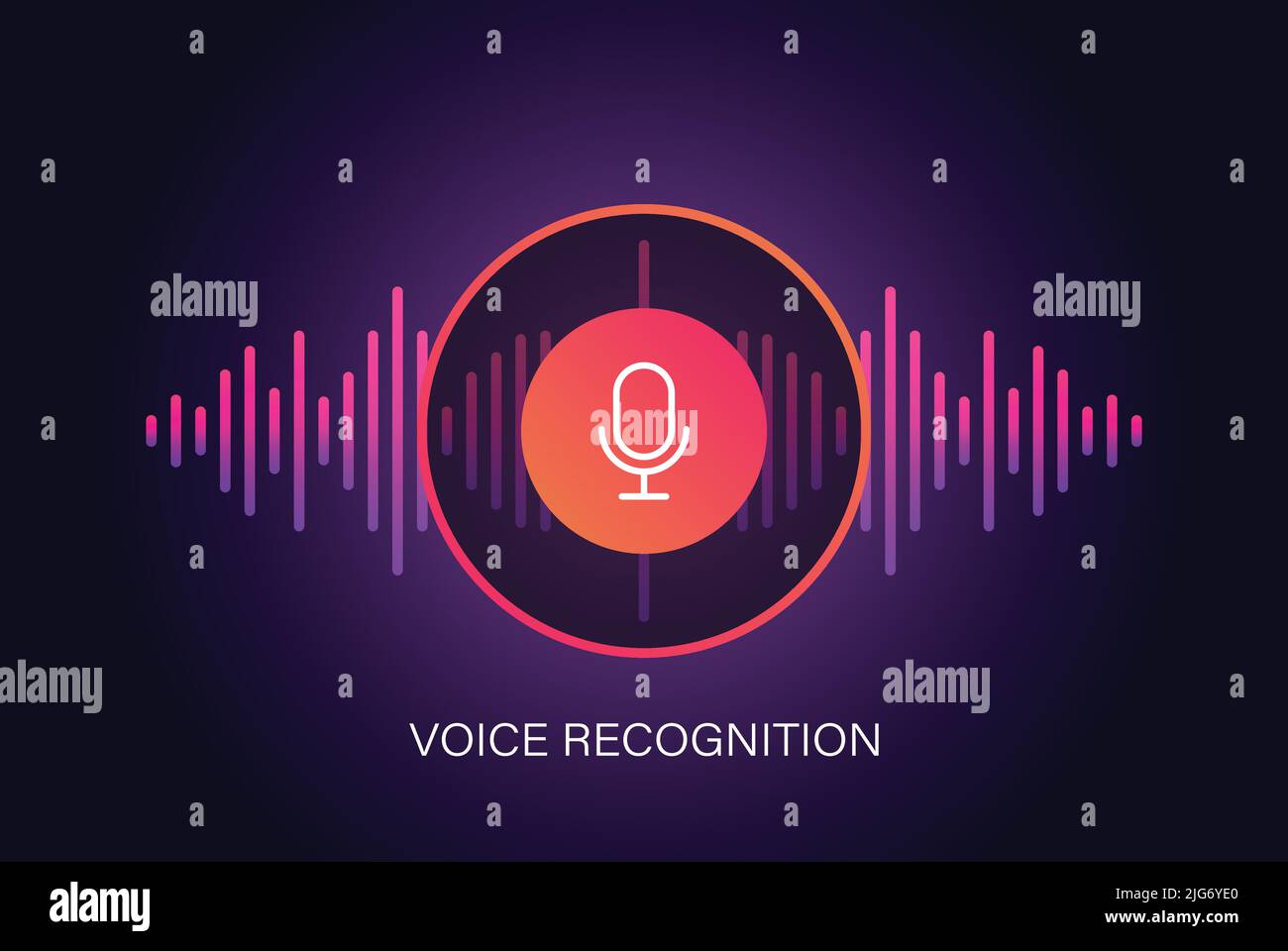 Personal voice assistant icon in flat style. Audio soundwave vector ...