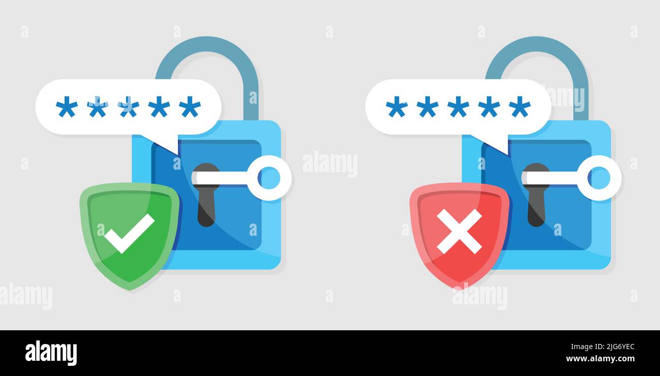 Password Protection Icon In Flat Style Authentication Vector Illustration On Isolated