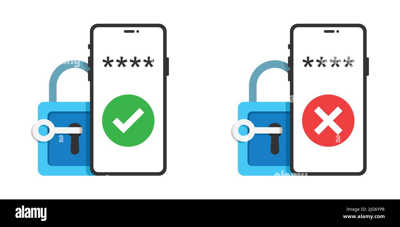 Password Protection Icon In Flat Style Authentication Vector Illustration On Isolated
