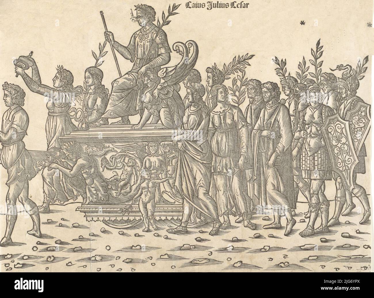 Caesar riding on his chariot, from 'The Triumph of Caesar', 1504 Stock ...