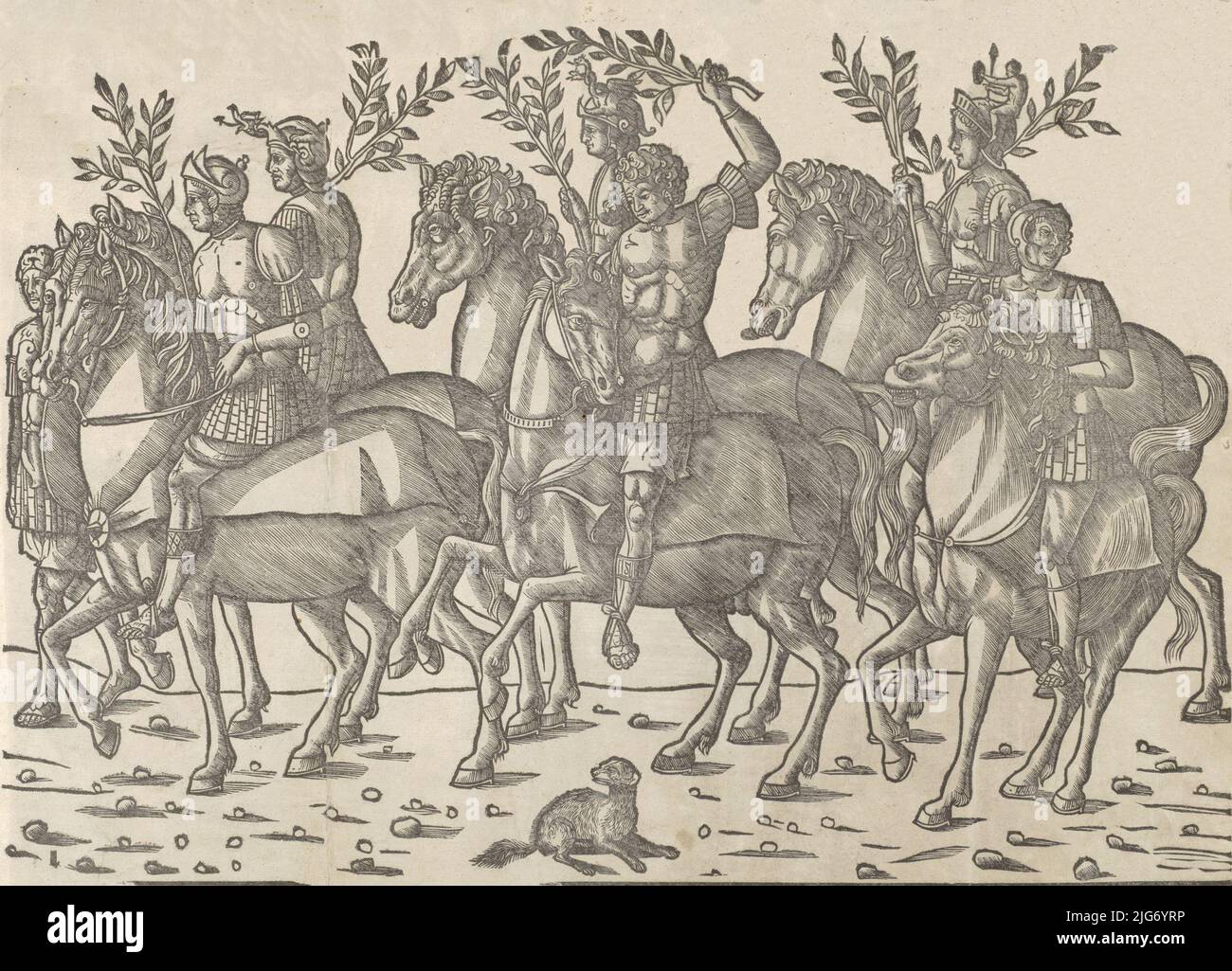Figures on horseback, from 'The Triumph of Caesar', 1504 Stock Photo ...