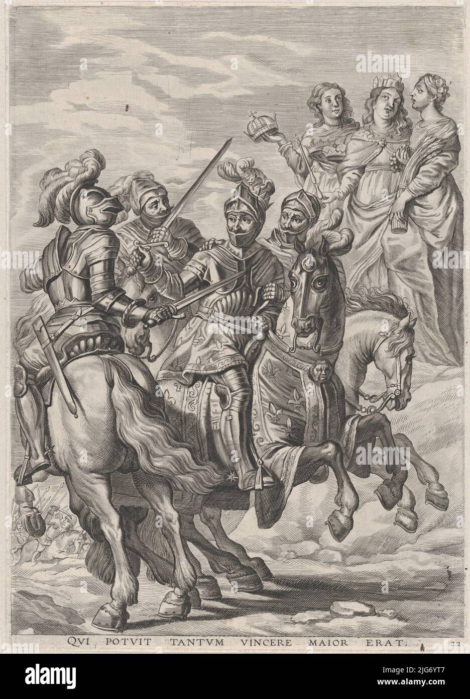 Plate 22: Emperor Charles V, victory at Pavia; from Guillielmus Becanus ...
