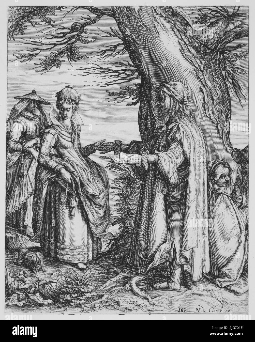 The Fortune Teller and the Lady Stock Photo - Alamy