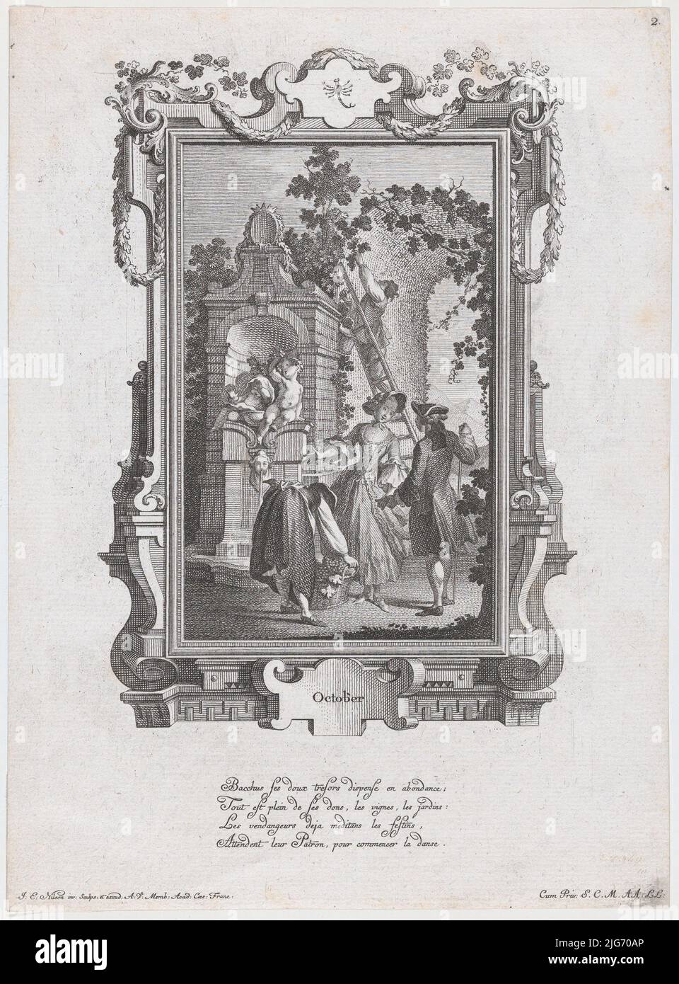 October. From a Series of Twelve Months of the Year, ca. 1766 Stock ...