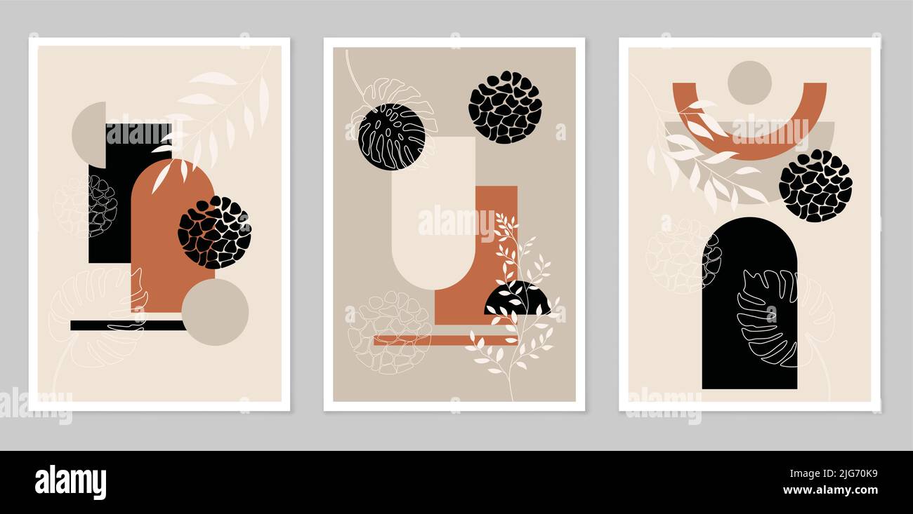 Collection of posters. Minimalism style. With a modern boho style ...
