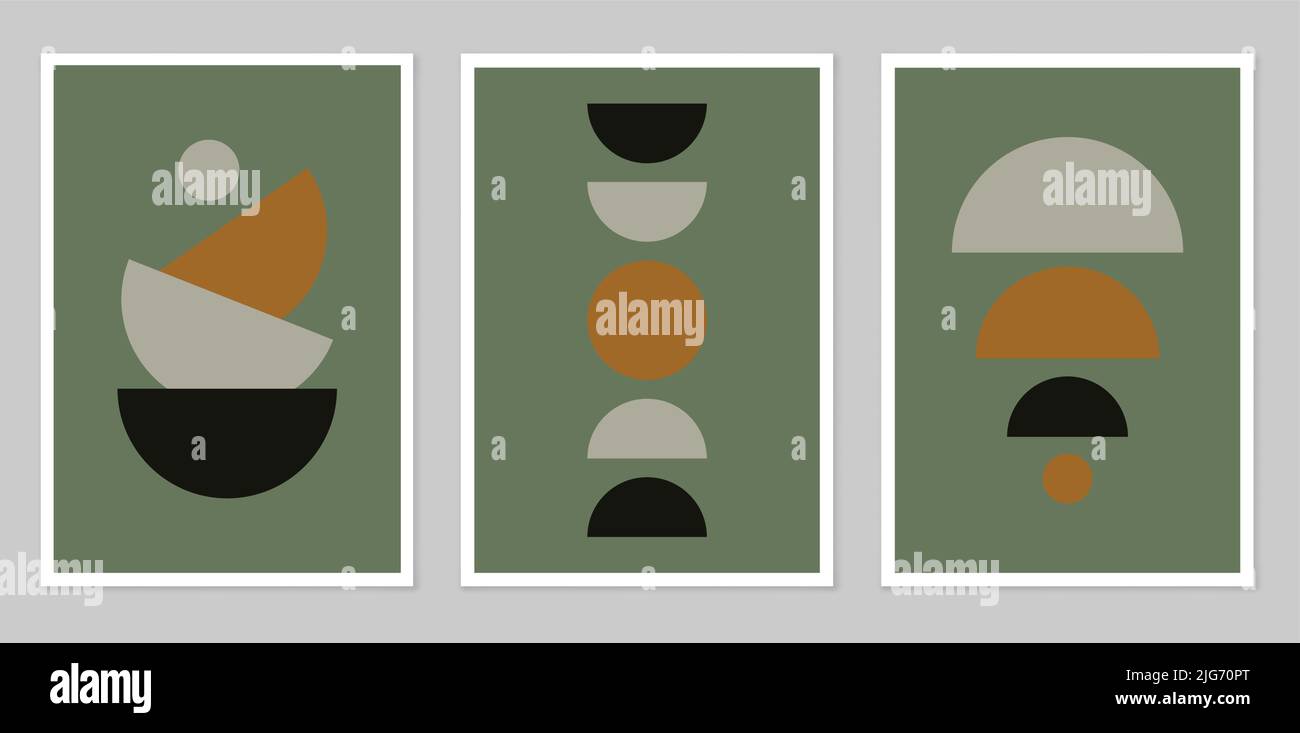 A set of abstract posters depicting simple figures Stock Vector Image ...