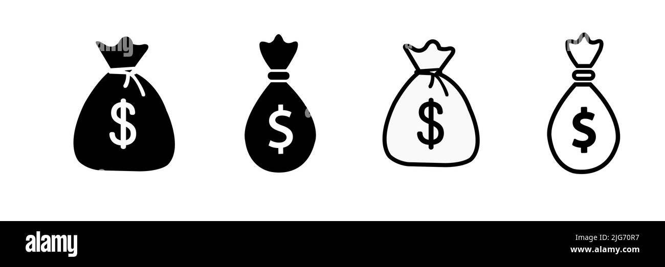 Money Bag Icon vector sign isolated for graphic and web design. Money ...