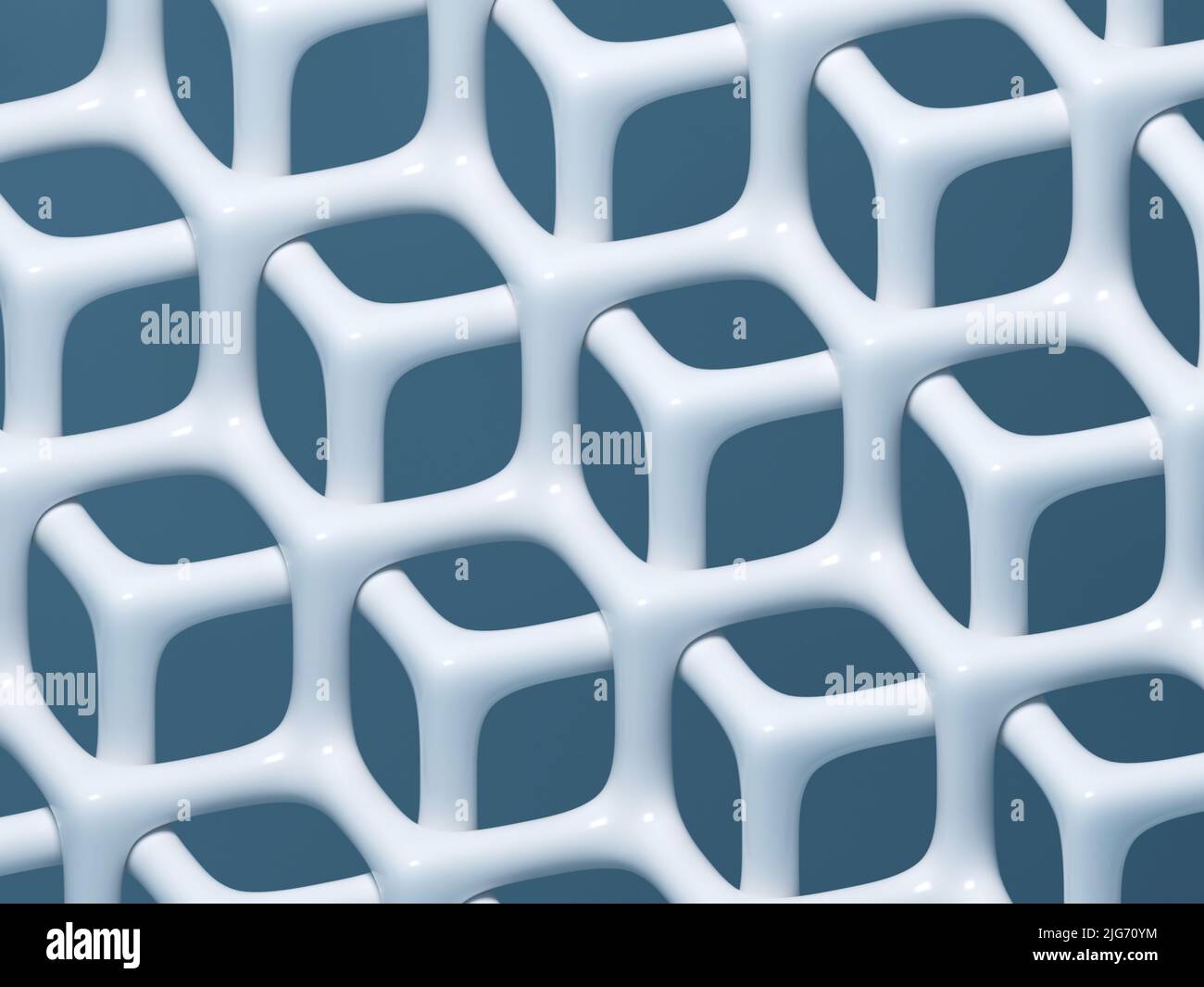 Abstract three dimensional pattern of soft white octogonal meshes over ...