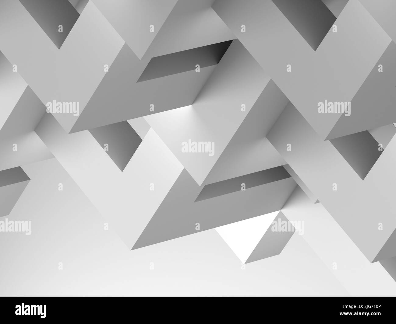 Abstract white parametric architecture template. Geometric digital ...